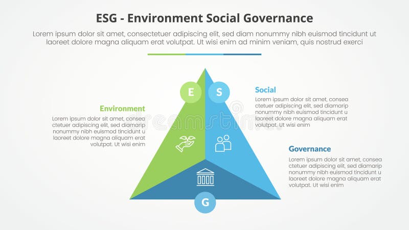 ESG Frameworks Infographic Concept for Slide Presentation with Triangle ...