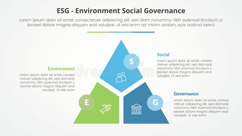 ESG Frameworks Infographic Concept for Slide Presentation with Triangle ...