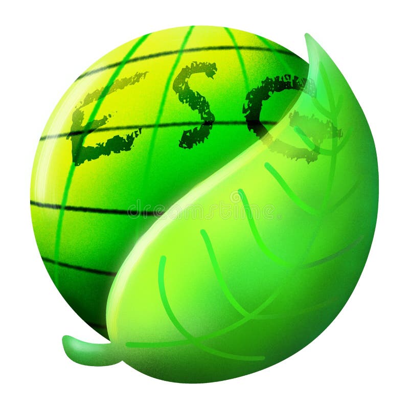ESG Green Icon Design, Global and Leaf ESG Illustration, Green Eco ...