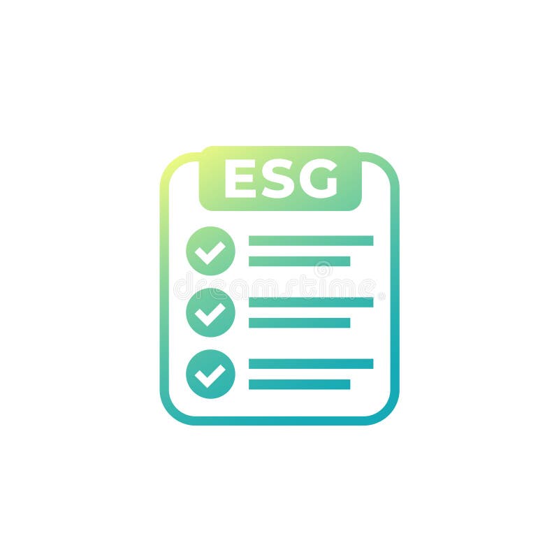 ESG Icon with a Checklist on White Stock Vector - Illustration of ...