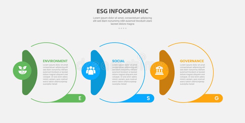 ESG Infographic Outline Style with 3 Point Template with Creative ...