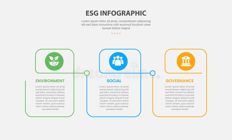ESG Infographic Outline Style with 3 Point Template with Creative ...