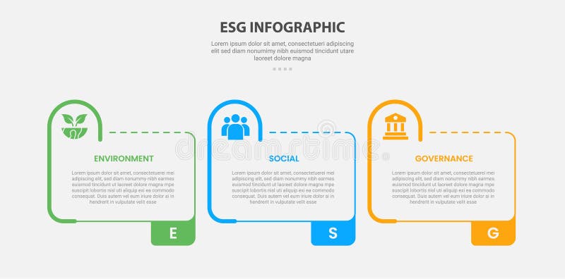 ESG Infographic Outline Style with 3 Point Template with Creative Table ...