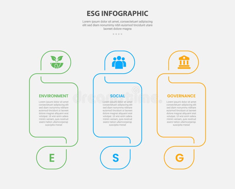 ESG Infographic Outline Style with 3 Point Template with Creative Table ...