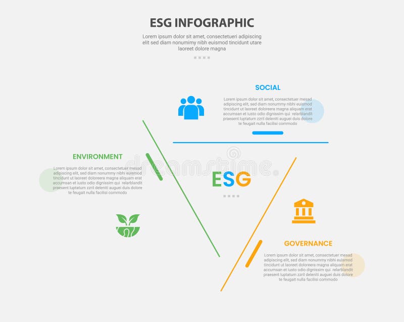 ESG Infographic Outline Style with 3 Point Template with Creative ...