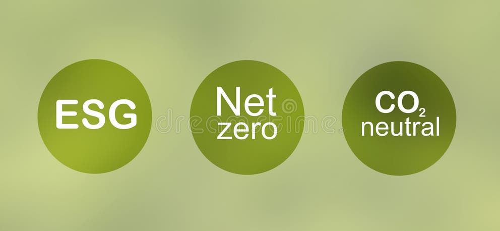 ESG, Net Zero, CO2 Neutral 3 Missions for the Environment Stock Image ...