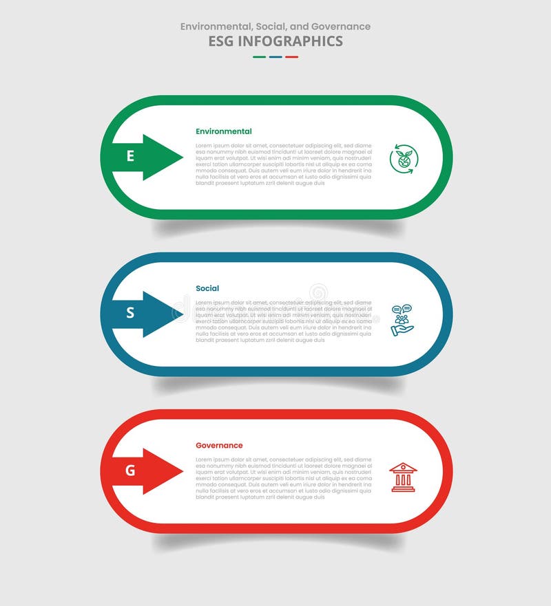 ESG Sustainability Concept for Infographic with Drop Shadow Style with ...