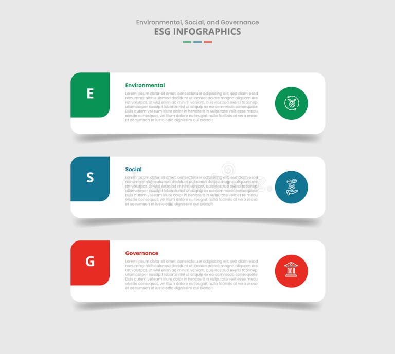 ESG Sustainability Concept for Infographic with Drop Shadow Style with ...