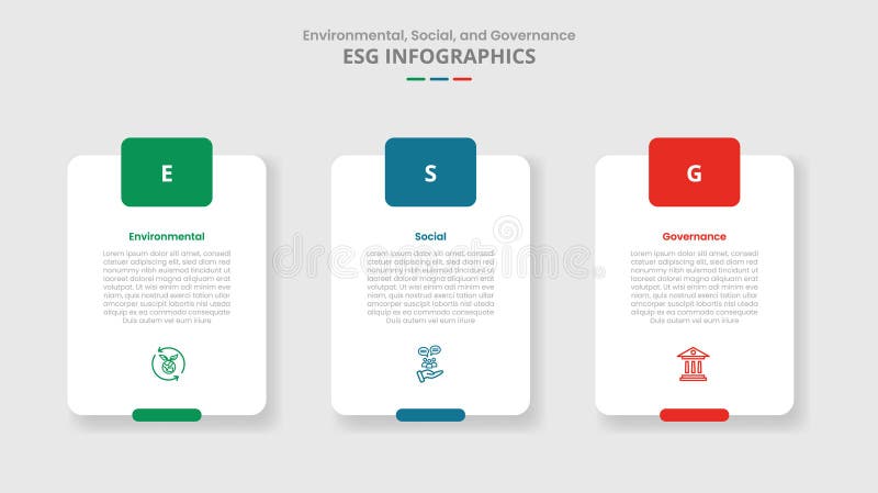 ESG Sustainability Concept for Infographic with Drop Shadow Style with ...