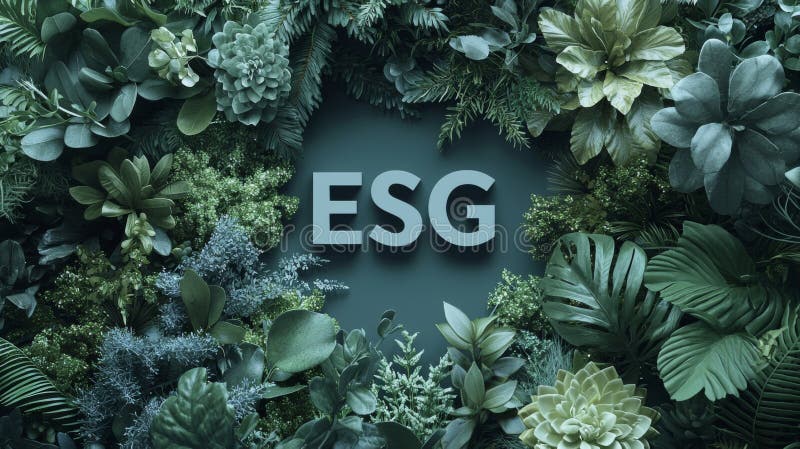 ESG Text Surrounded by Lush Green Foliage, Symbolizing Sustainability ...
