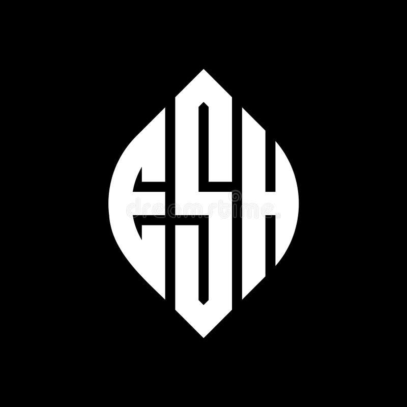 ESH Circle Letter Logo Design with Circle and Ellipse Shape. ESH ...