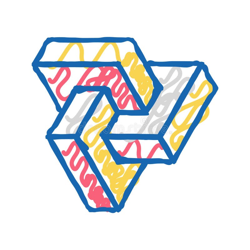 Esher Impossible Geometric Shape Icon Doodle Illustration Stock Vector ...