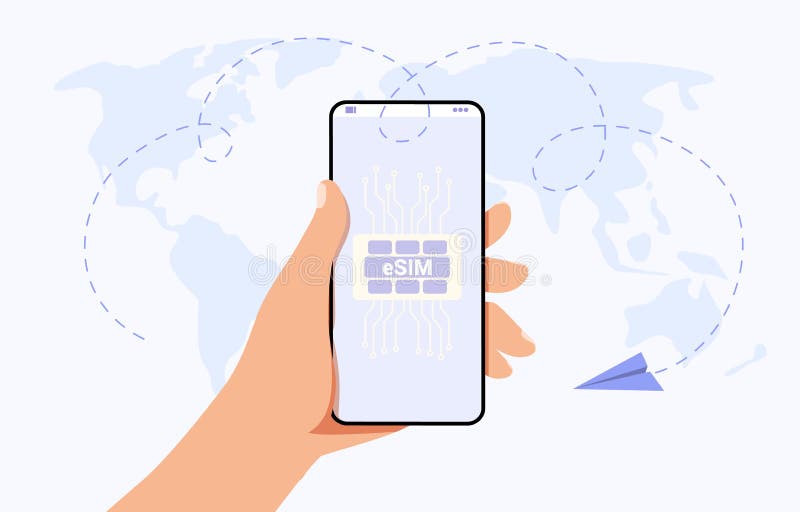 ESIM Card Chip Embedded SIM Concept New Mobile Communication Stock ...