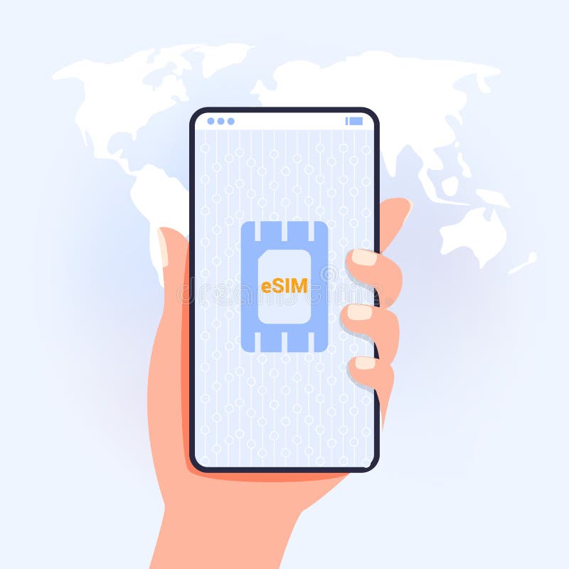 ESIM Card Chip Embedded SIM Concept New Mobile Communication Stock ...
