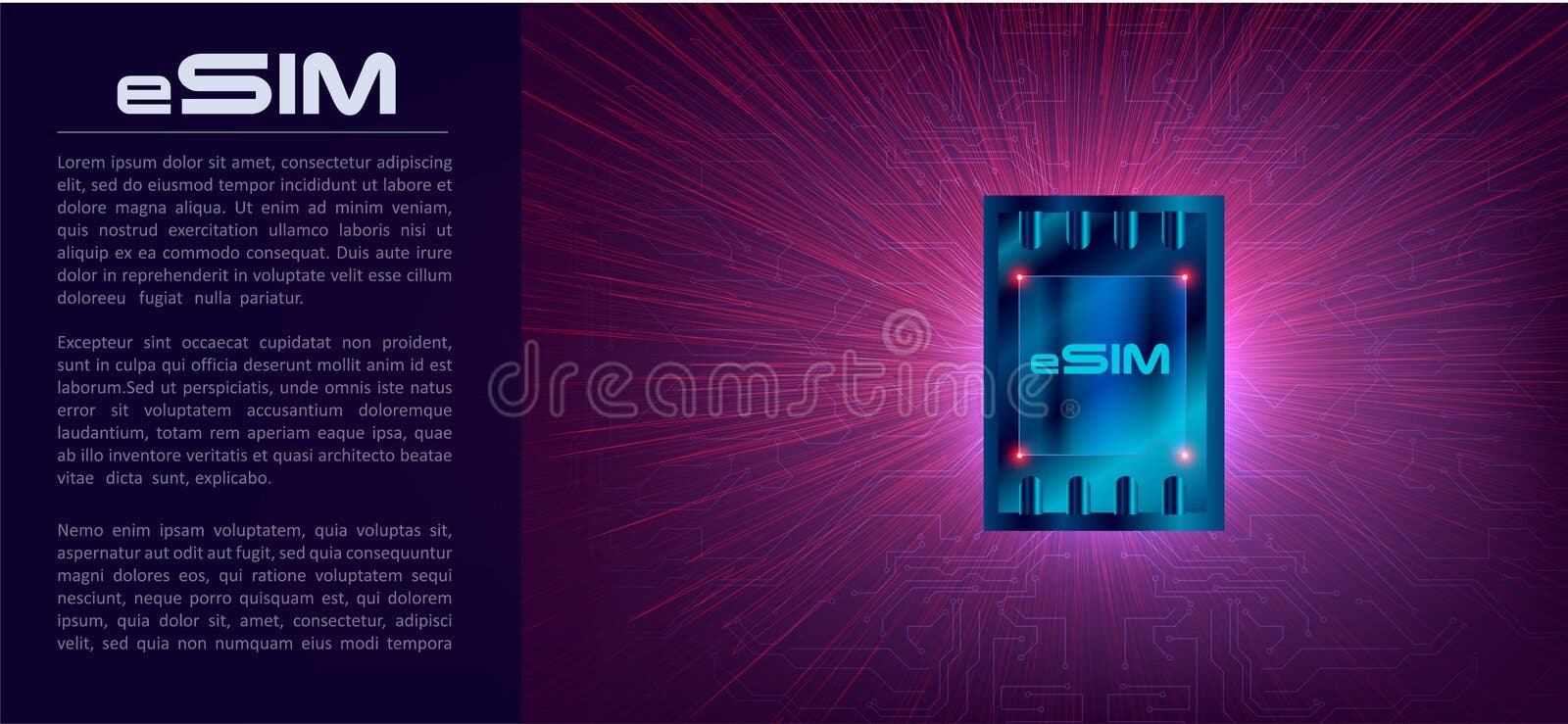 ESIM Card Chip Sign. Embedded SIM Concept. New Mobile Communication ...