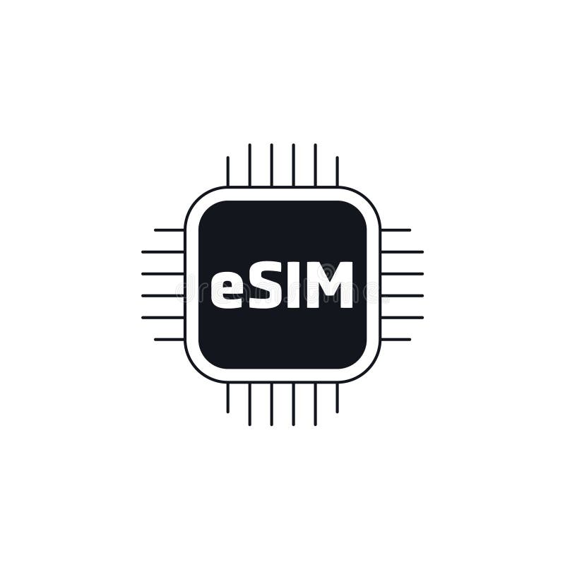 ESIM Card Icon, Subscriber Identification Module Stock Illustration ...