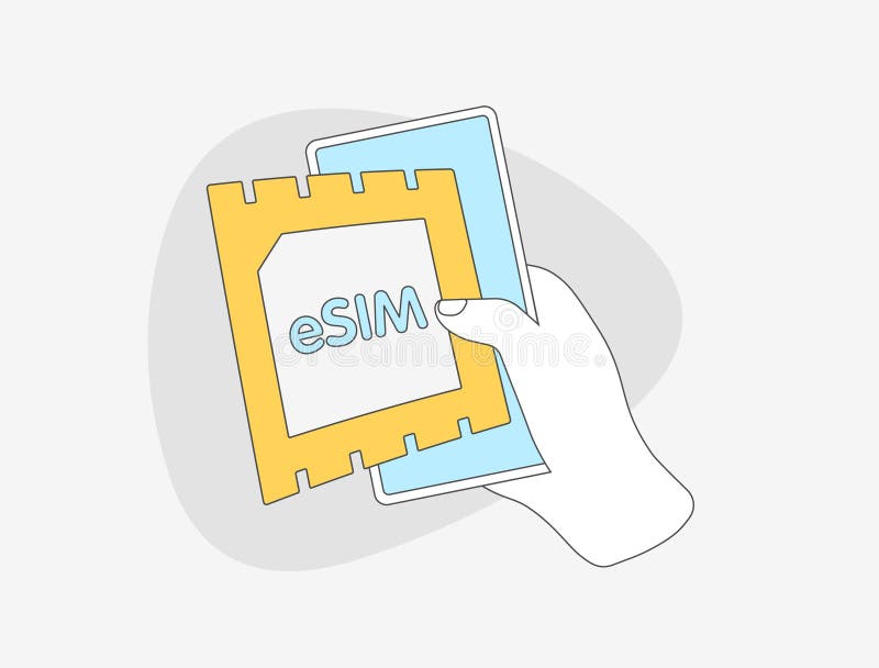 ESIM Card Technology Concept. Embedded SIM for Electronic Devices Stock ...