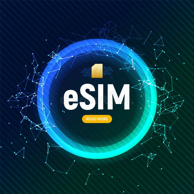 ESIM Embedded SIM Card Icon Symbol Concept. New Chip Mobile Cellular ...