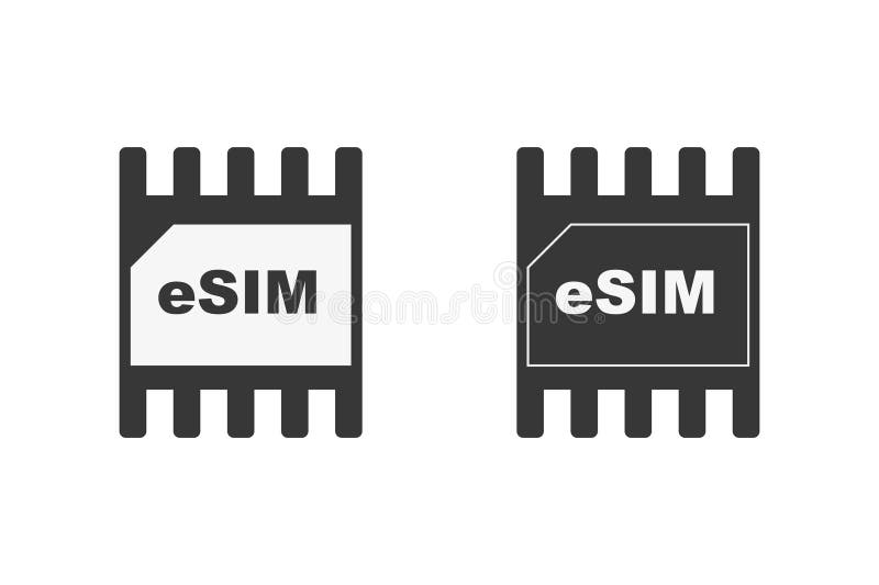 Esim Chip Card Concept Icon. Embedded Sim Card Cellular Mobile ...