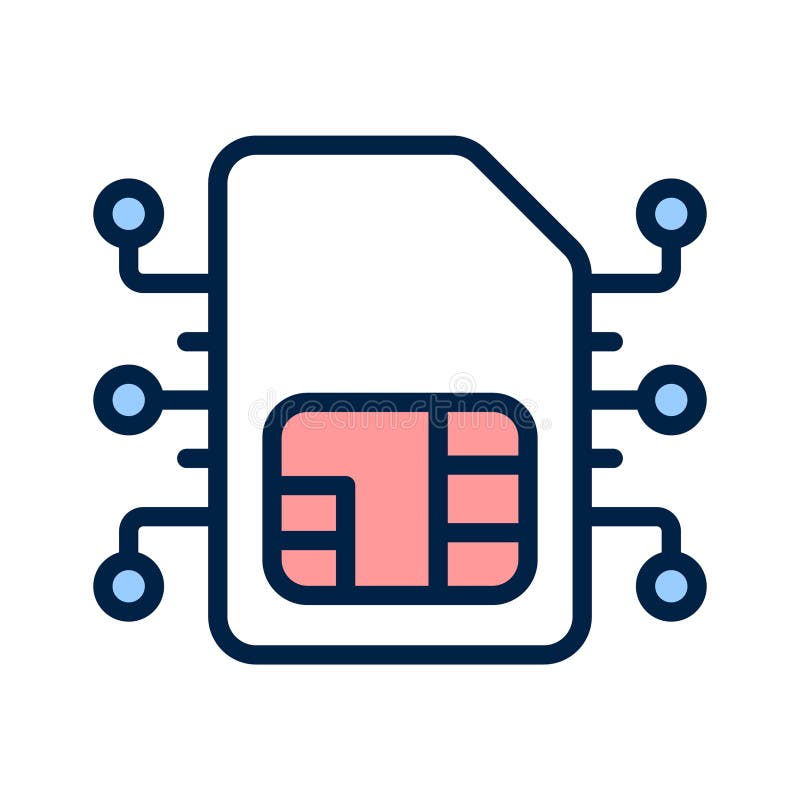 Esim Chip Card, Embedded Sim Card Vector Design Stock Illustration ...