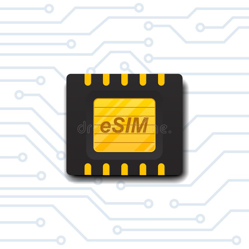 ESIM Embedded SIM Card with Hands Icon Symbol Concept. New Chip Mobile ...