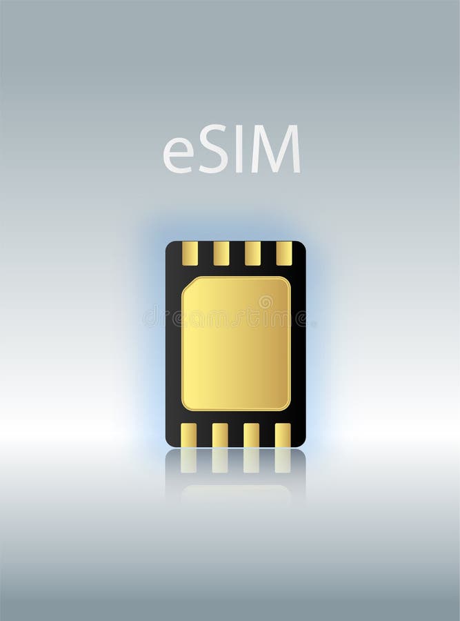 ESIM Embedded SIM Card Icon Symbol Concept. New Chip Mobile Cellular ...