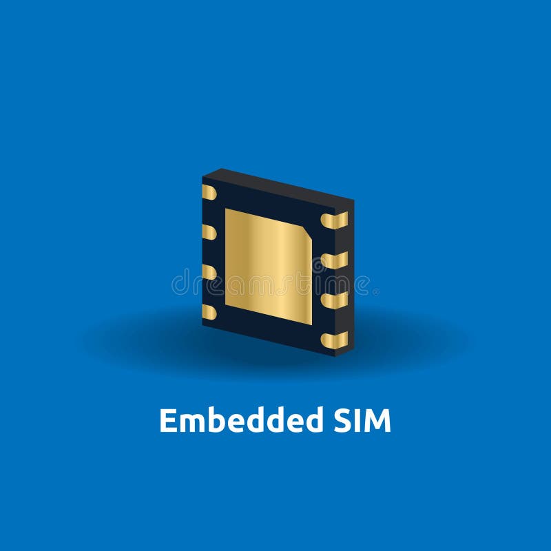 ESIM Embedded SIM Card Icon Symbol Concept. New Chip Mobile Cellular ...
