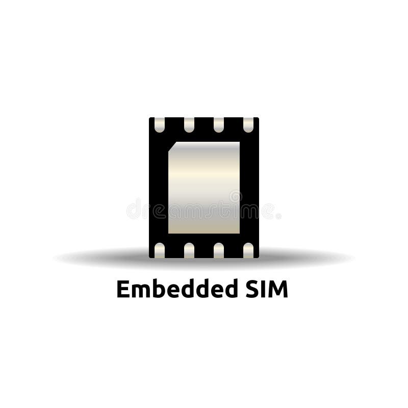 ESIM Embedded SIM Card with Hands Icon Symbol Concept. New Chip Mobile ...