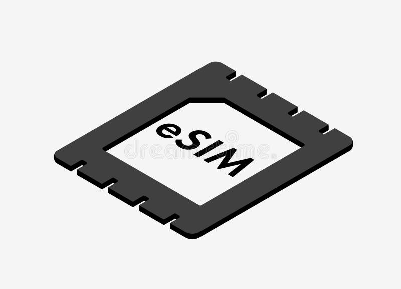 ESIM Embedded SIM Card with Hands Icon Symbol Concept. New Chip Mobile ...