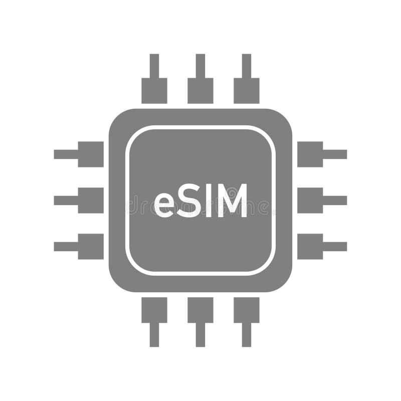 ESIM Embedded SIM Card Icon Symbol Concept. New Chip Mobile Cellular ...
