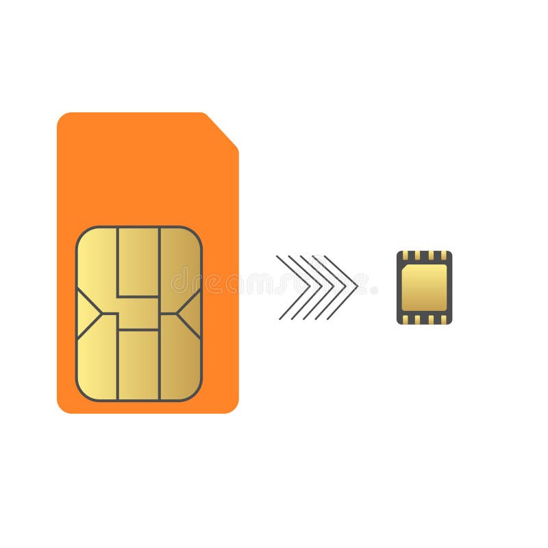 5G ESIM Embedded SIM Card with Hands Icon Symbol Concept. New Chip ...