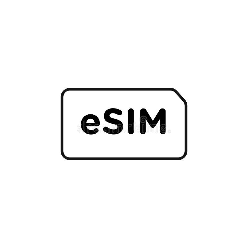 ESIM Icon Thin Line Art Isolated Stock Vector - Illustration of ...