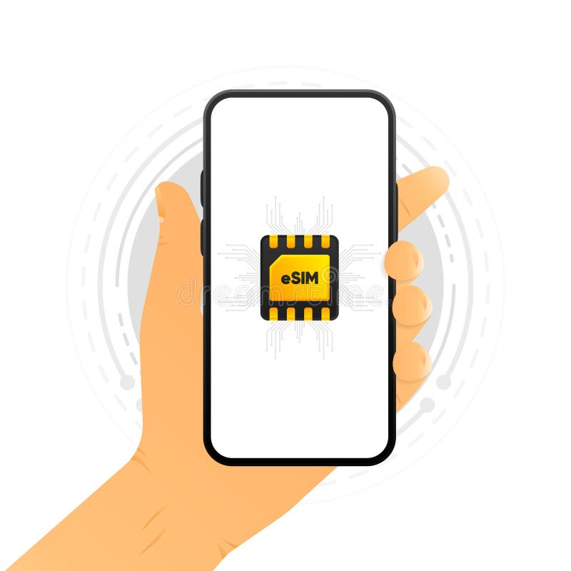 ESIM Modern Chip. Mobile Device with a Chip ESIM. Embedded Virtual SIM ...