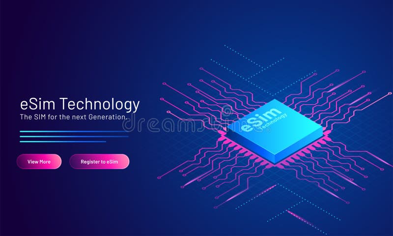 ESim Technology Concept Based Landing Page Design with Embedded SIM ...