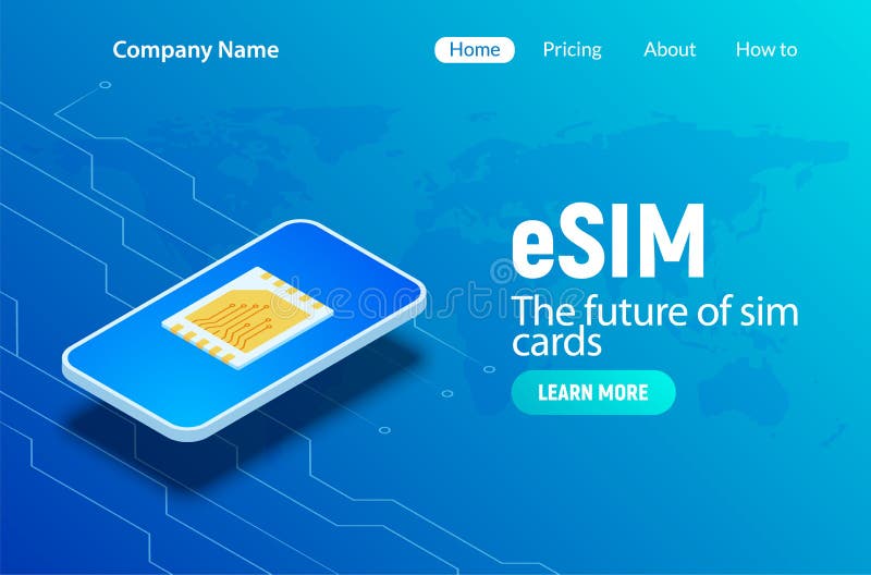 ESim Technology Concept Based Landing Page Design with Embedded SIM ...