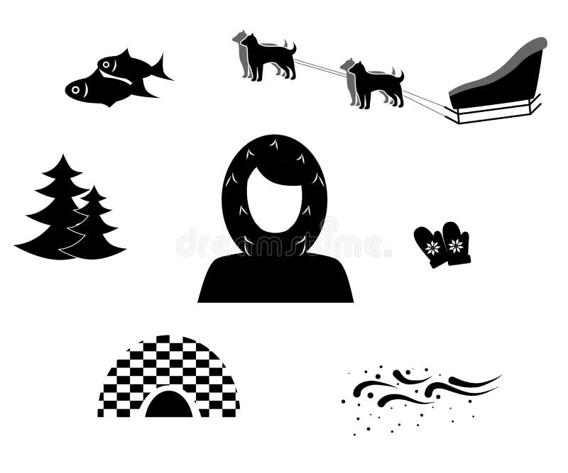 The Eskimo icons stock vector. Illustration of ethnos - 85706268