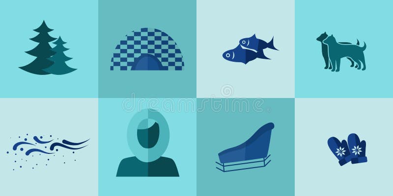 The Eskimo icons stock vector. Illustration of ethnos - 85706268