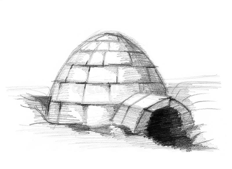 Eskimo igloo stock illustration. Illustration of draw - 10430131