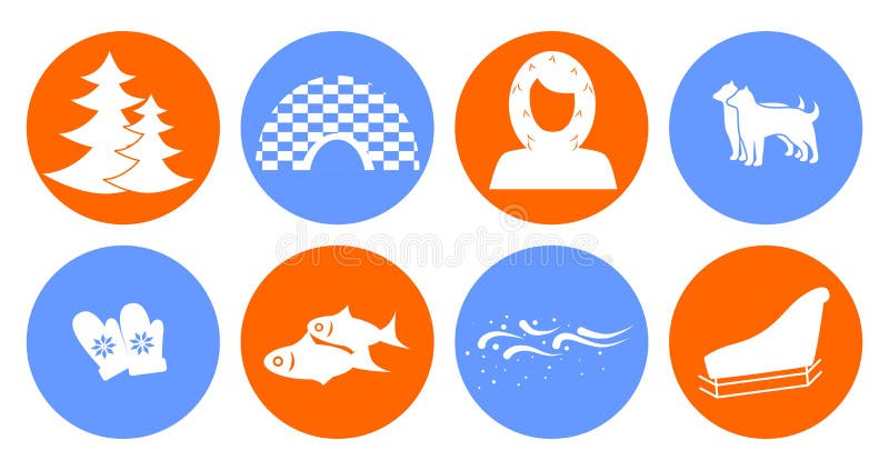 The Eskimo icons stock vector. Illustration of ethnos - 85706268