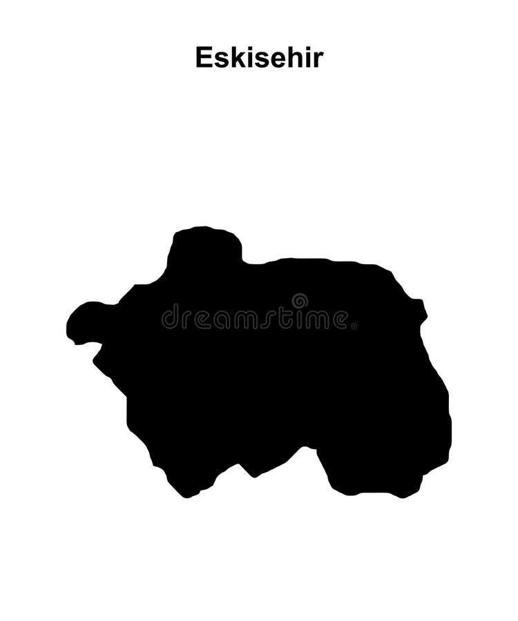 Eskisehir outline map stock vector. Illustration of boundaries - 360686105