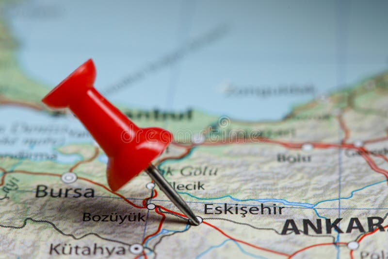 Eskisehir, Turkey Pin on Map Stock Photo - Image of turkish, holiday ...