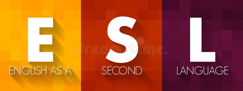 ESL - English As a Second Language Acronym, Text Concept for ...