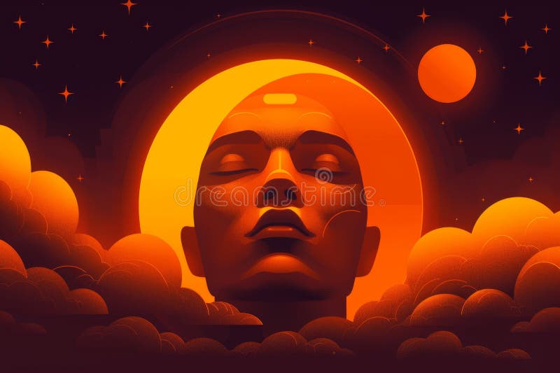 Esoteric Astrological Banner Featuring a Celestial Sun Face and Solar ...