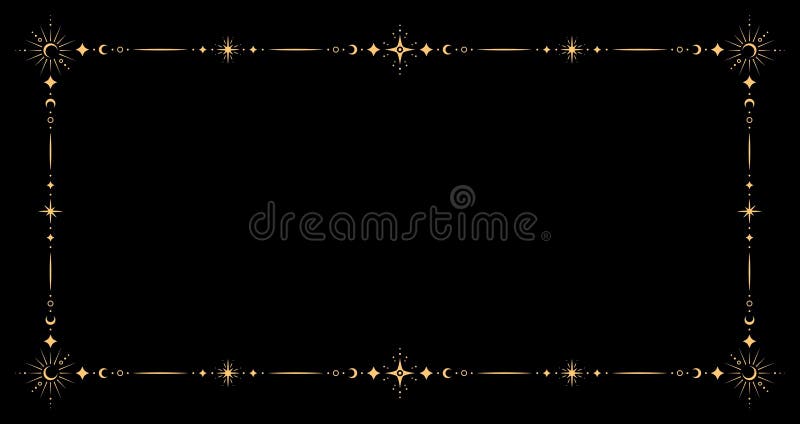 Esoteric Celestial Frame. Vector Mystical Border Stock Vector ...