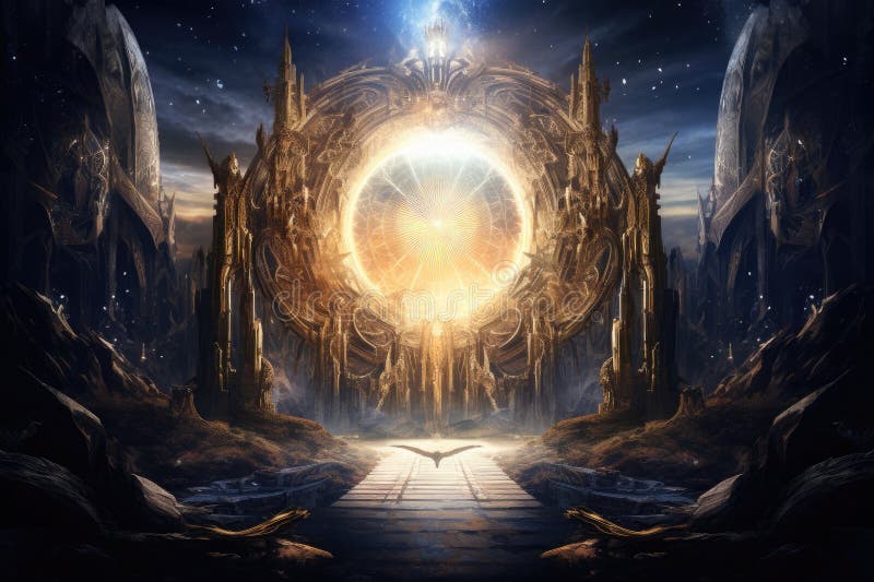 Esoteric Concept. Fantasy Landscape in Other World. Generative AI Stock ...