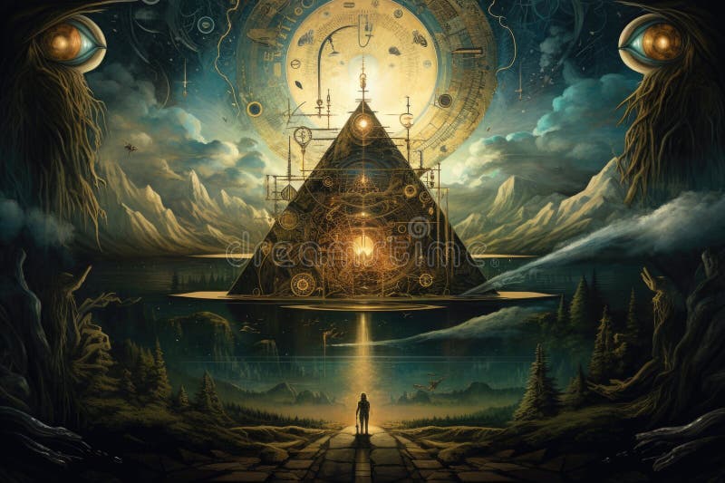 Esoteric Concept. Fantasy Landscape in Other World. Generative AI Stock ...