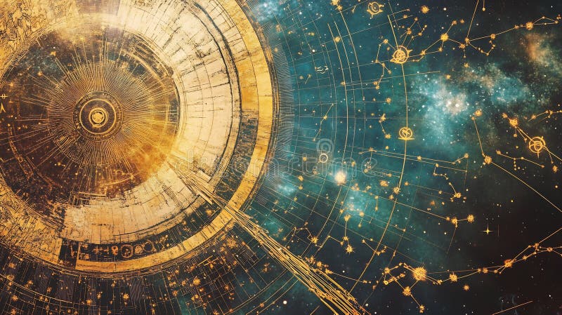 Esoteric Cosmic Journeys and Zodiac Constellations in Vibrant Art Stock ...