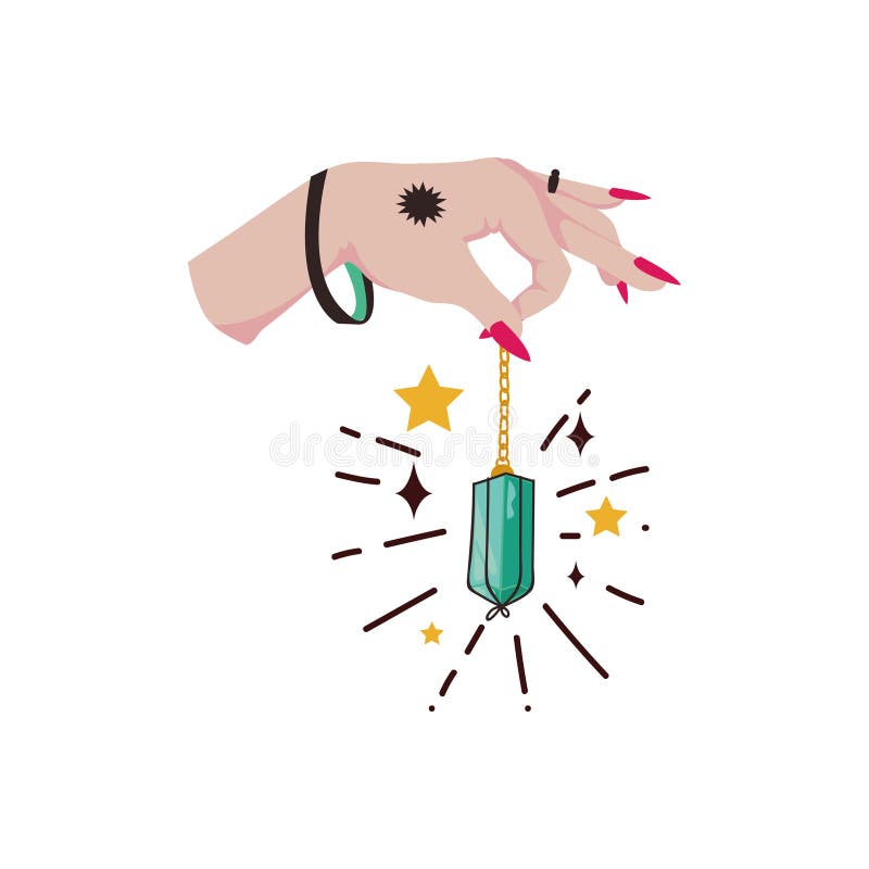 Set of Esoteric Hand Drawn Cartoon Illustration with Premade Card ...