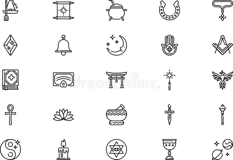 Esoteric Icons Collection is a Vector Illustration with Editable Stroke ...