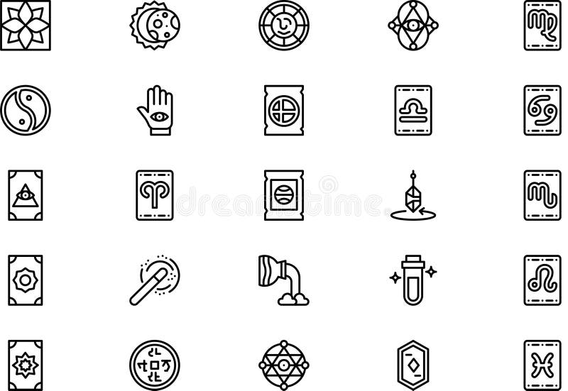 Esoteric Icons Collection is a Vector Illustration with Editable Stroke. Stock Vector ...